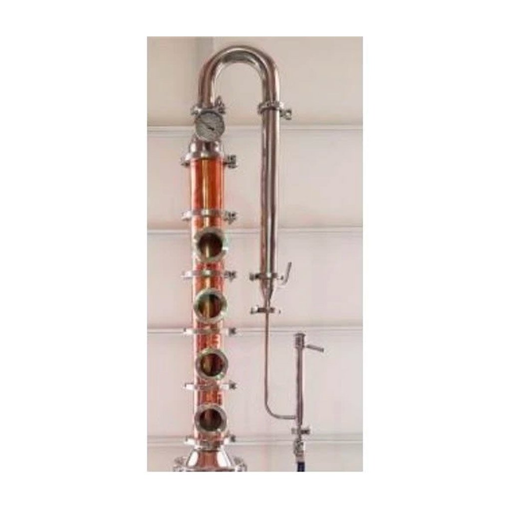 4" Copper Dephlegmator Column With 4 Copper Bubble Plates & Sight Wind ...